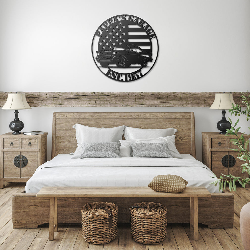 1957 Chevrolet Bel Air Metal Car Sign | Custom Garage Wall Art ...