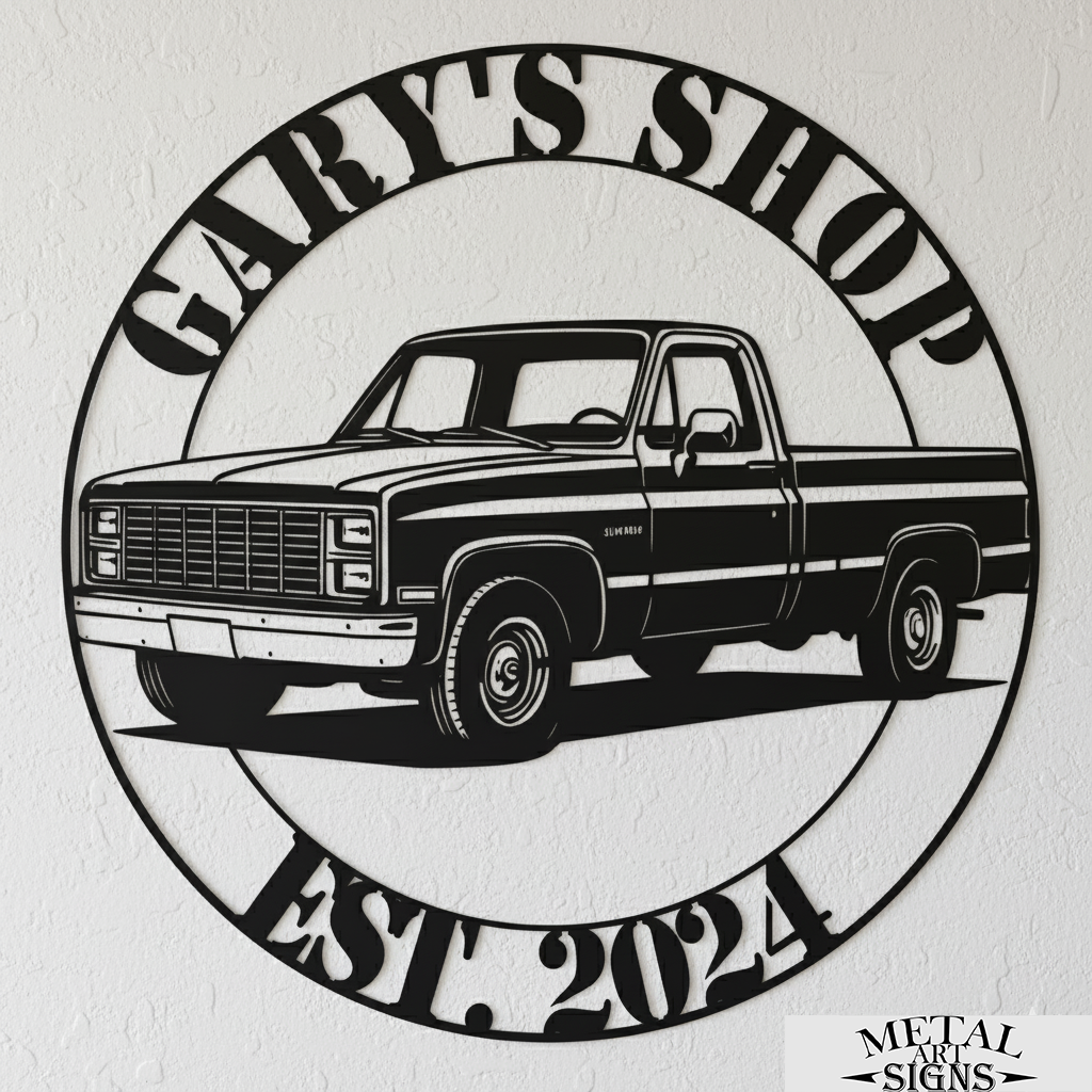 1984 Chevy C10 Metal Sign — Custom Chevrolet Truck Wall Art – Metal Art ...