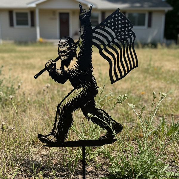 Bigfoot Sasquatch Yeti Metal Yard Art Garden Sign Outdoor Lawn Decor M ...