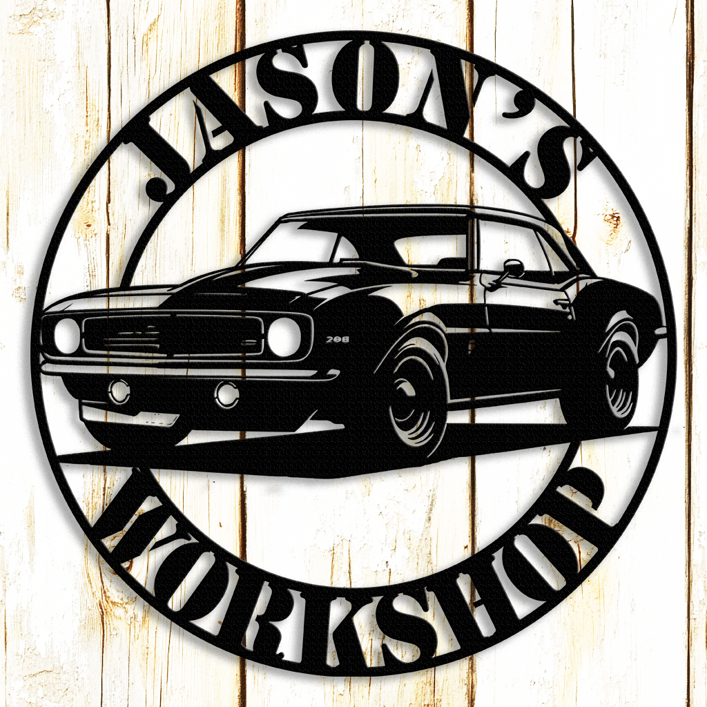 Custom Camaro Garage Metal Sign | Personalized Man Cave Wall Art ...