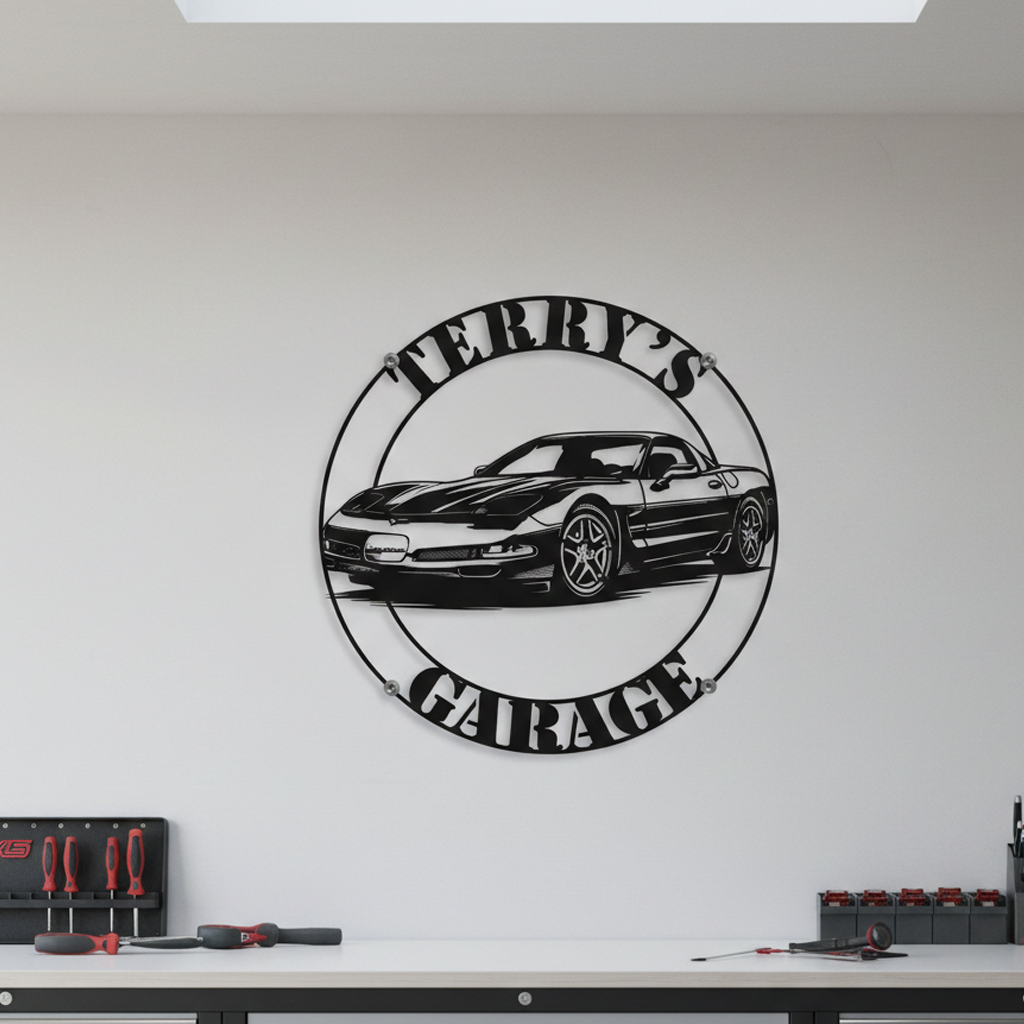 Z06 Corvette Metal Sign Custom Steel Garage Wall Art – Metal Art Signs