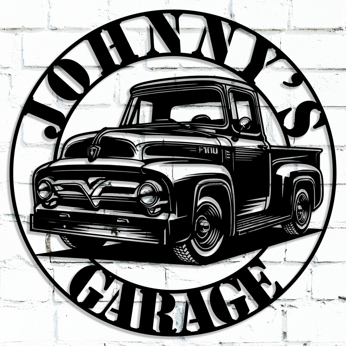 Ford F100 Metal Truck Sign - Custom Vintage Wall Art – Metal Art Signs
