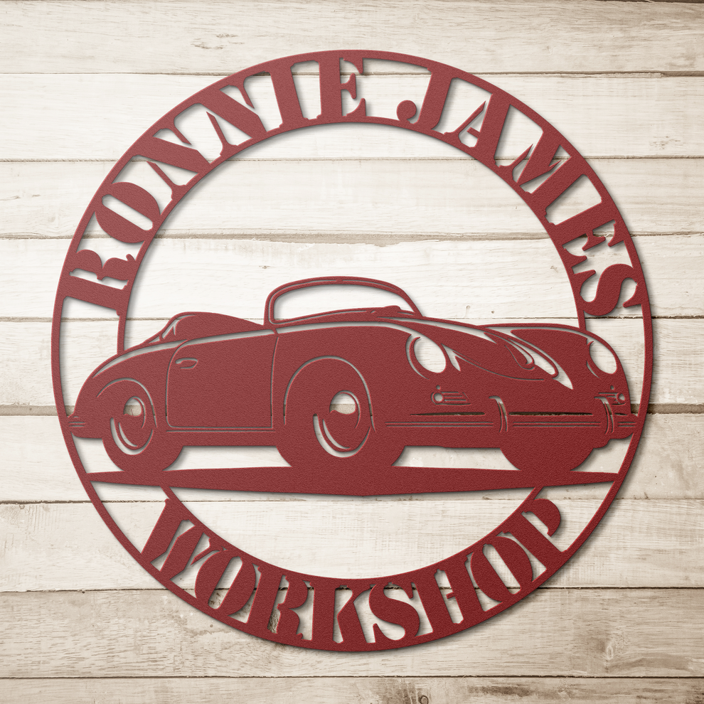 German Sports Car Sign - Vintage Porsche Metal Art | Gift – Metal Art Signs