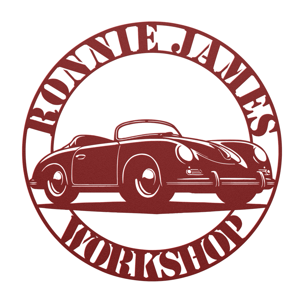 German Sports Car Metal Sign - Vintage Porsche Speedster Wall Art ...