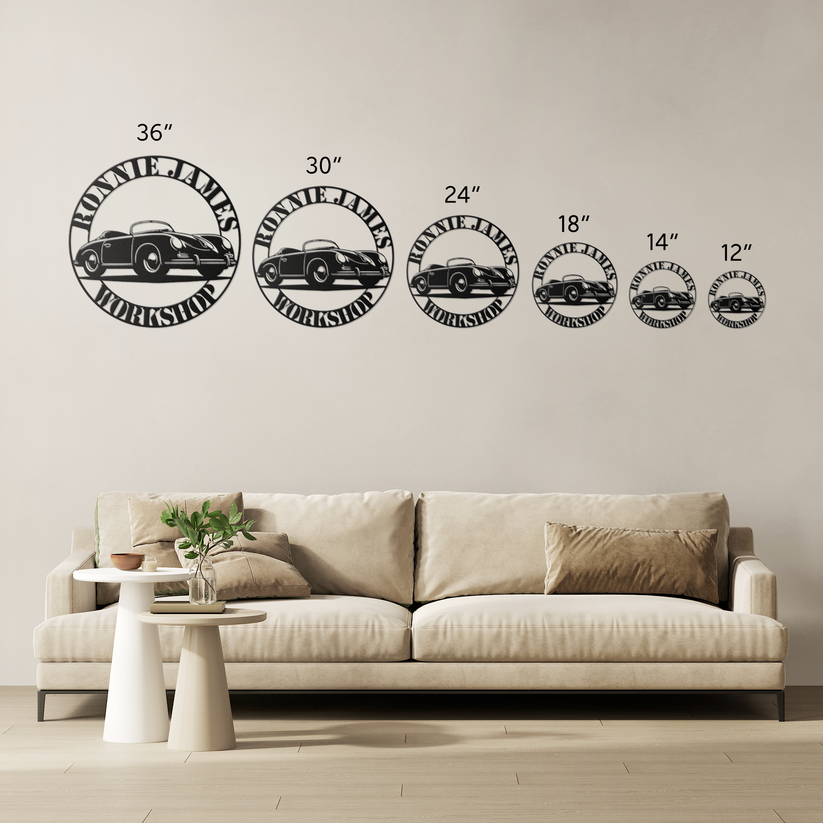 German Sports Car Sign - Vintage Porsche Metal Art | Gift – Metal Art Signs