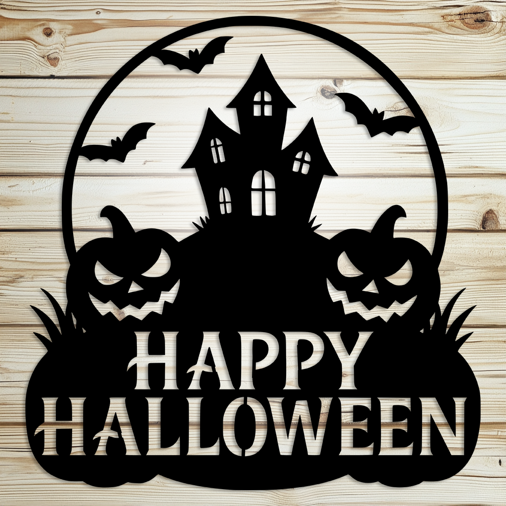 Happy Halloween Metal Wall Art | Custom Outdoor Metal Sign | Rustic ...