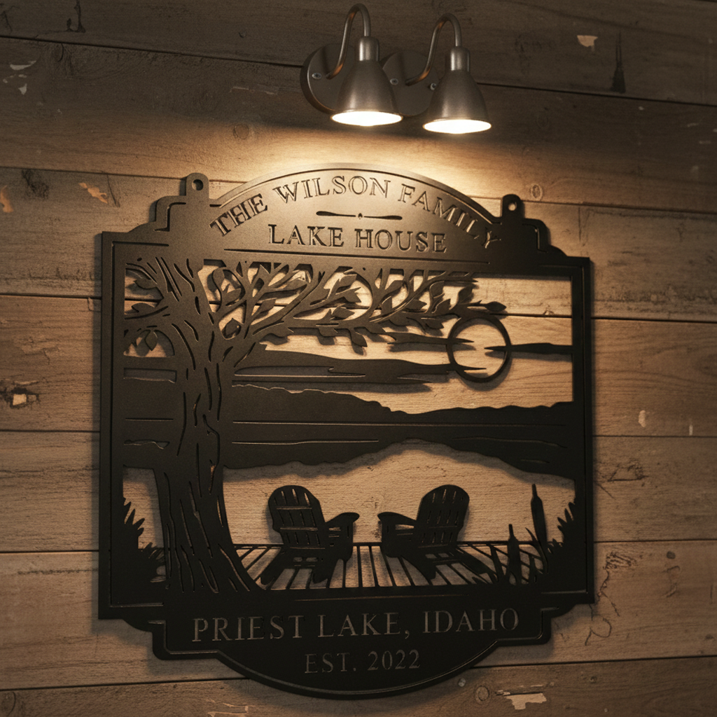 Personalized Lake House Metal Sign Custom Outdoor Decor – Metal Art Signs