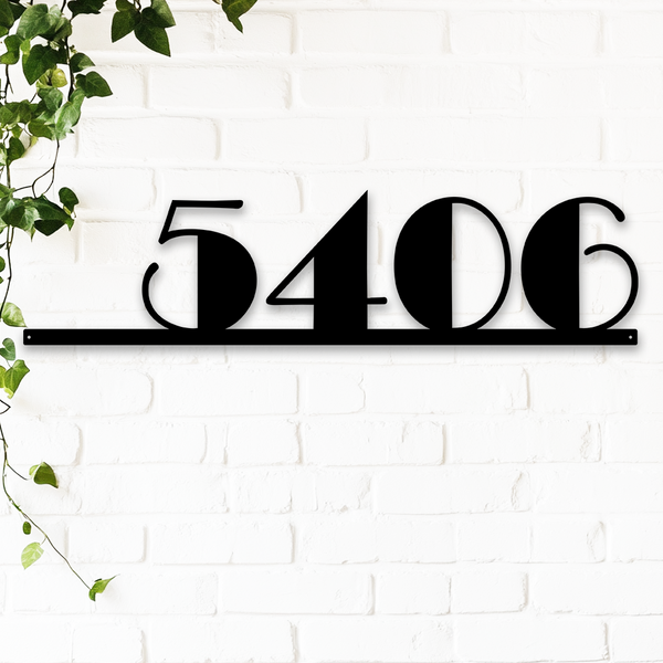 Art Deco Address Sign, Metal House Number Plaque, Custom Address Sign ...
