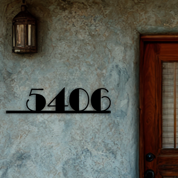 Art Deco Address Sign, Metal House Number Plaque, Custom Address Sign ...