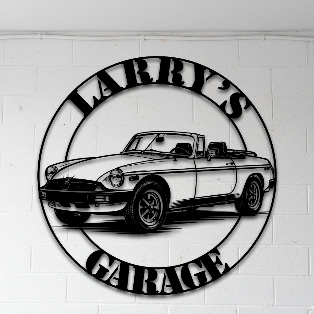 Classic 1970s MGB Convertible Sports Car Metal Sign Wall Art – Metal ...