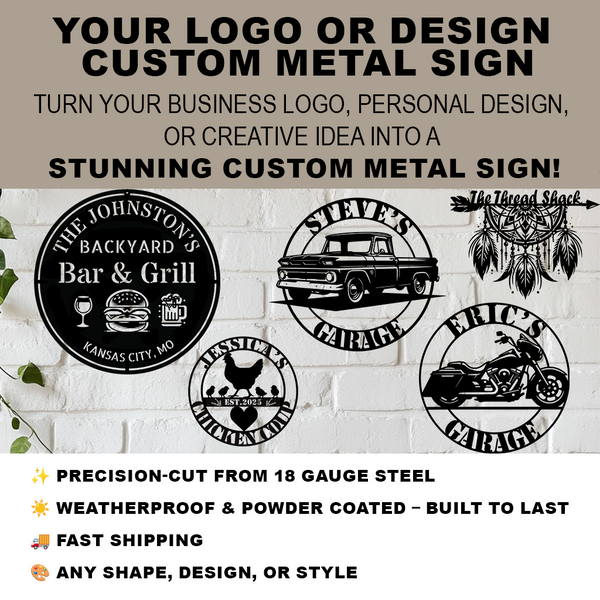 Custom Logo Metal Sign | Your Design in Steel | Metal Art Signs