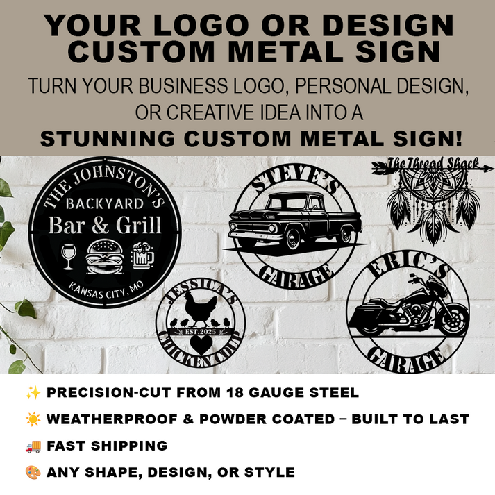 Custom Logo Metal Sign | Your Design in Steel | Metal Art Signs