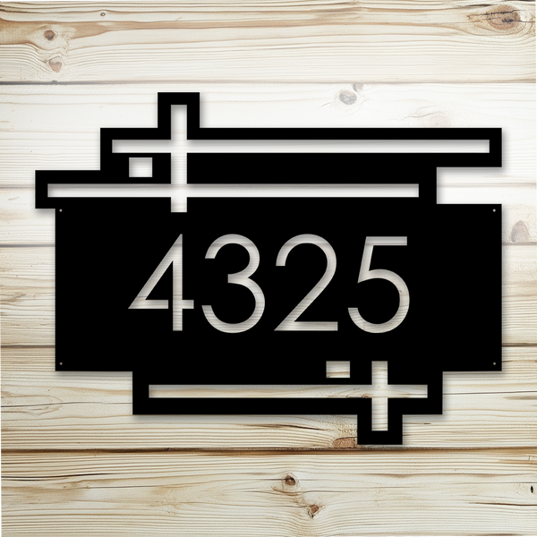 Mid-Century Modern Metal House Number Sign | Retro MCM Address Plaque ...