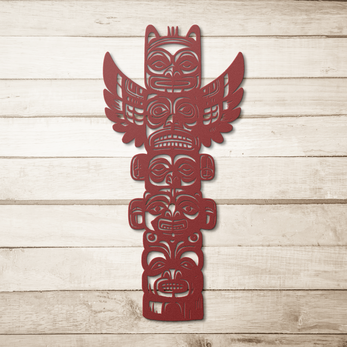 Tribal Totem Pole Art - Northwest Metal Decor | Durable Steel Sign ...