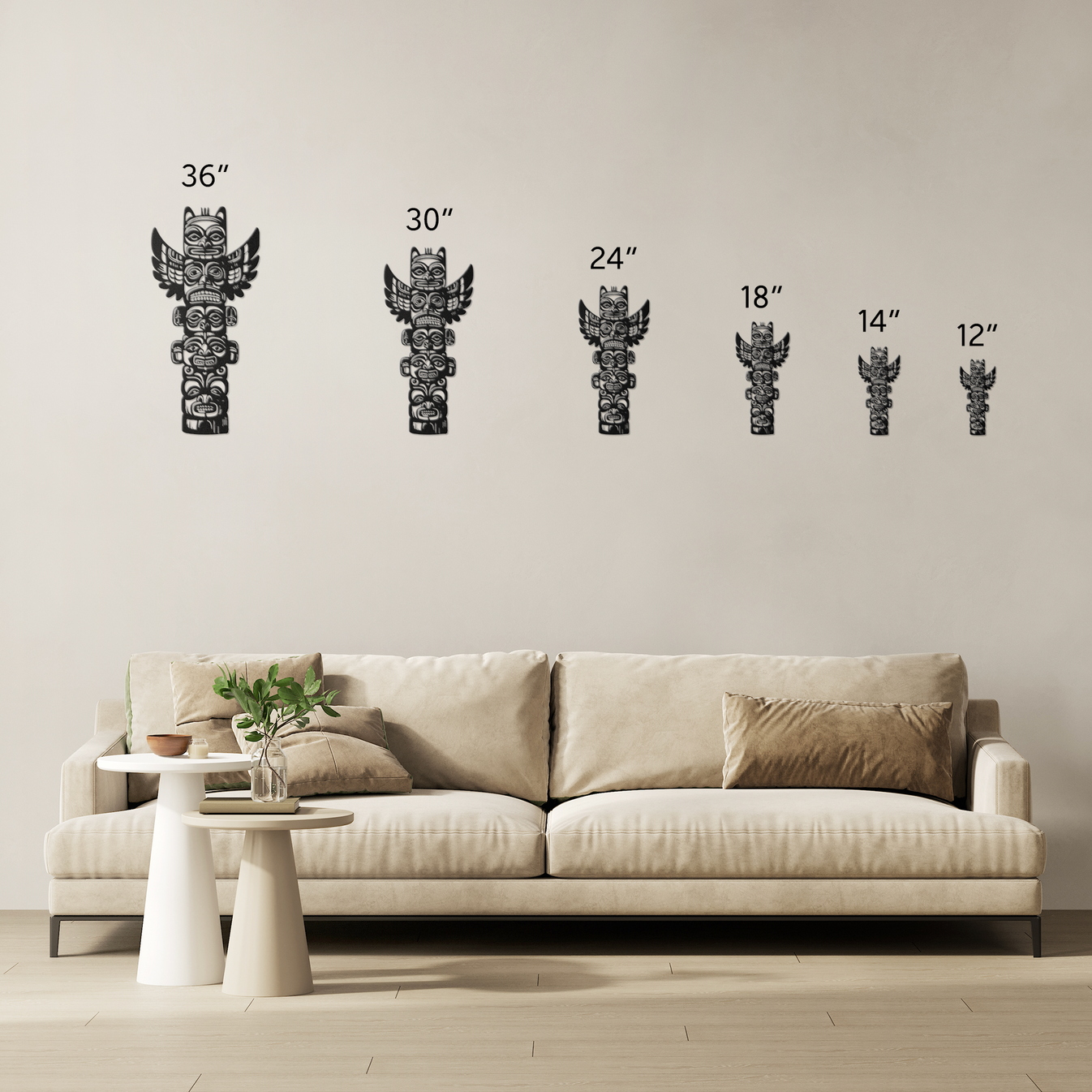 Tribal Totem Pole Art - Northwest Metal Decor | Durable Steel Sign ...
