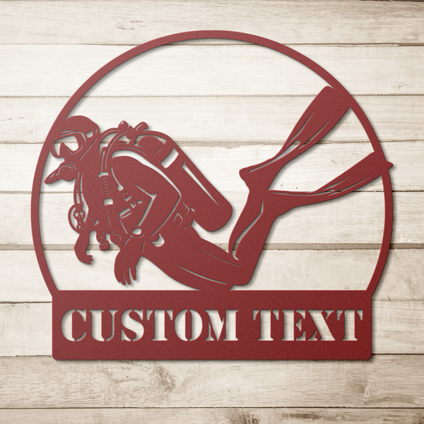 Custom Scuba Diver Sign - Personalized Metal Sign – Metal Art Signs