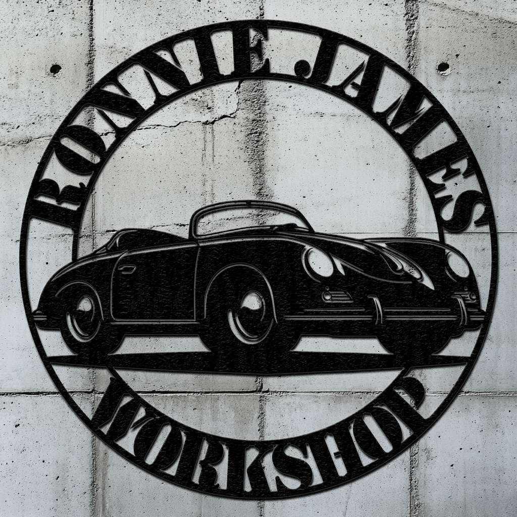 German Sports Car Metal Sign - Vintage Porsche Speedster Wall Art ...