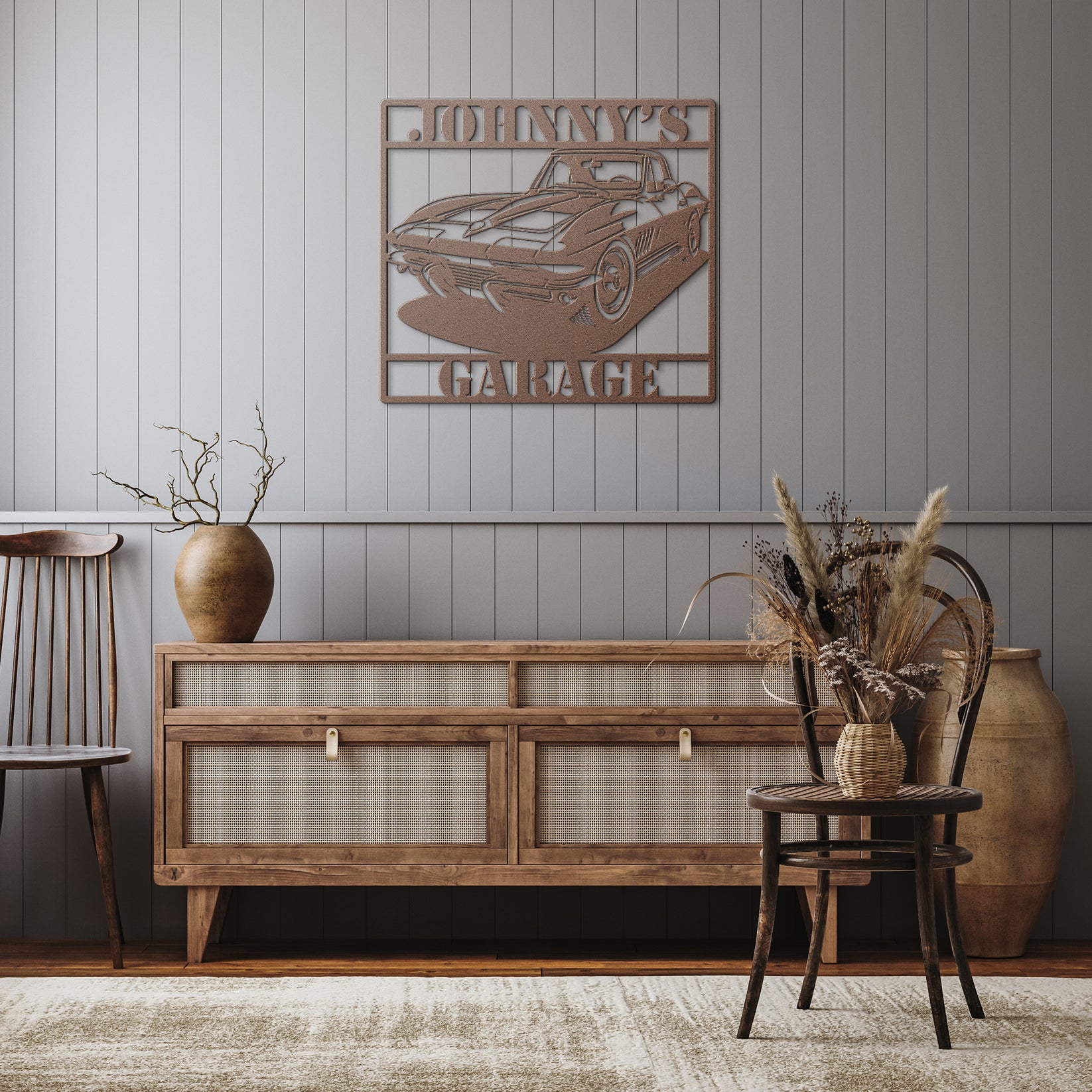 Retro Classic Corvette Metal Sign - Vintage Car Art – Metal Art Signs