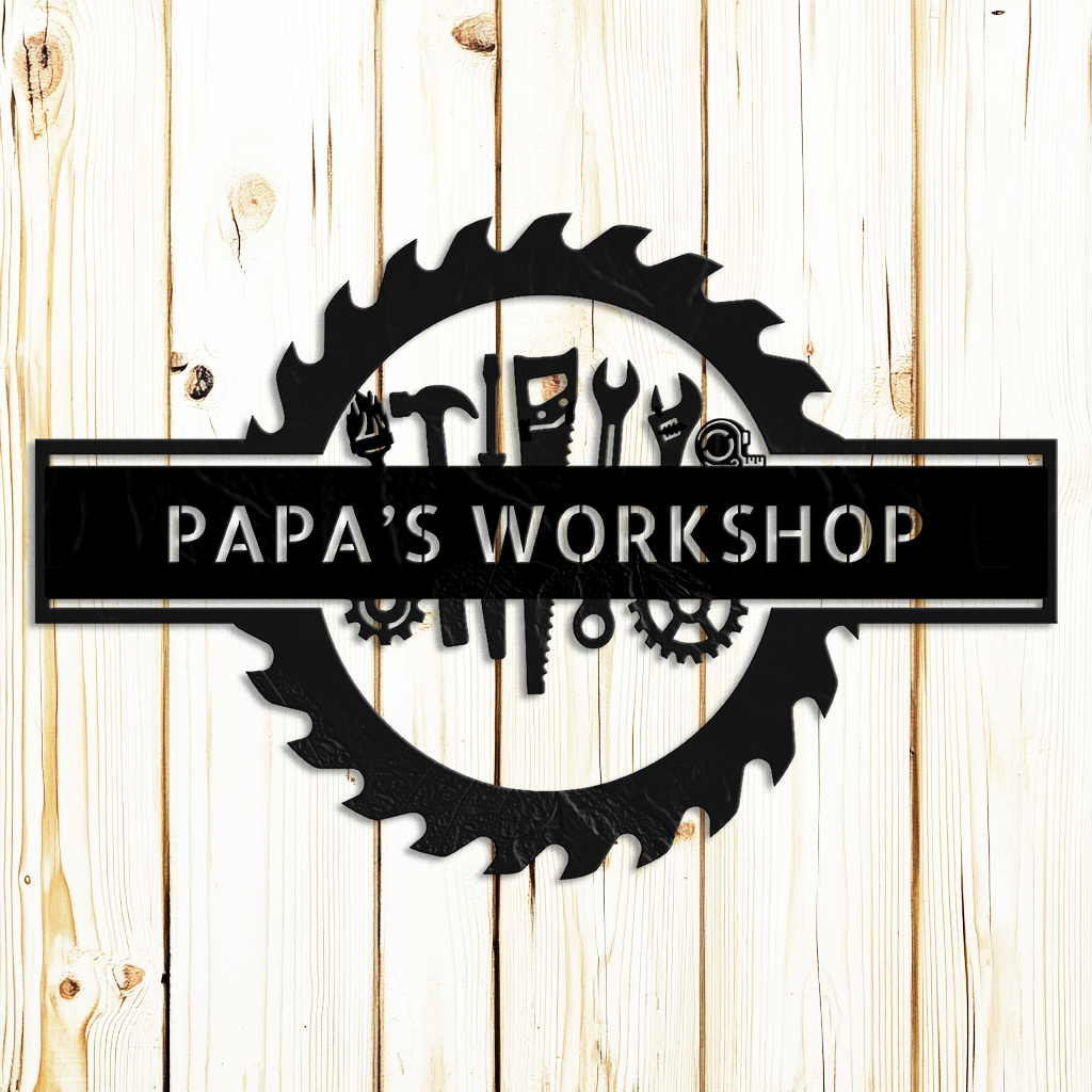 Custom Workshop Sign | Personalized Metal Garage Sign | Metal Art Signs