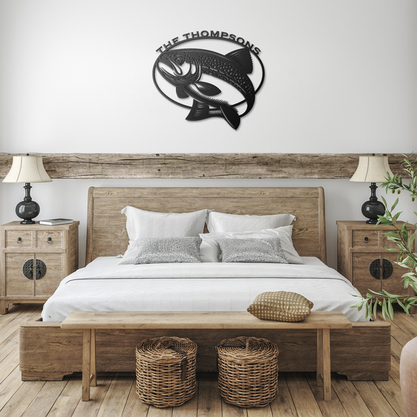 Trout Fish Sign - Custom Text | Durable Steel Decor – Metal Art Signs