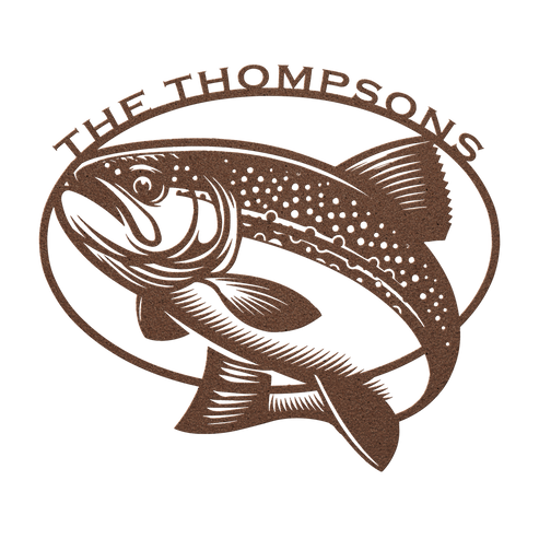 Trout Fish Sign - Custom Text | Durable Steel Decor – Metal Art Signs