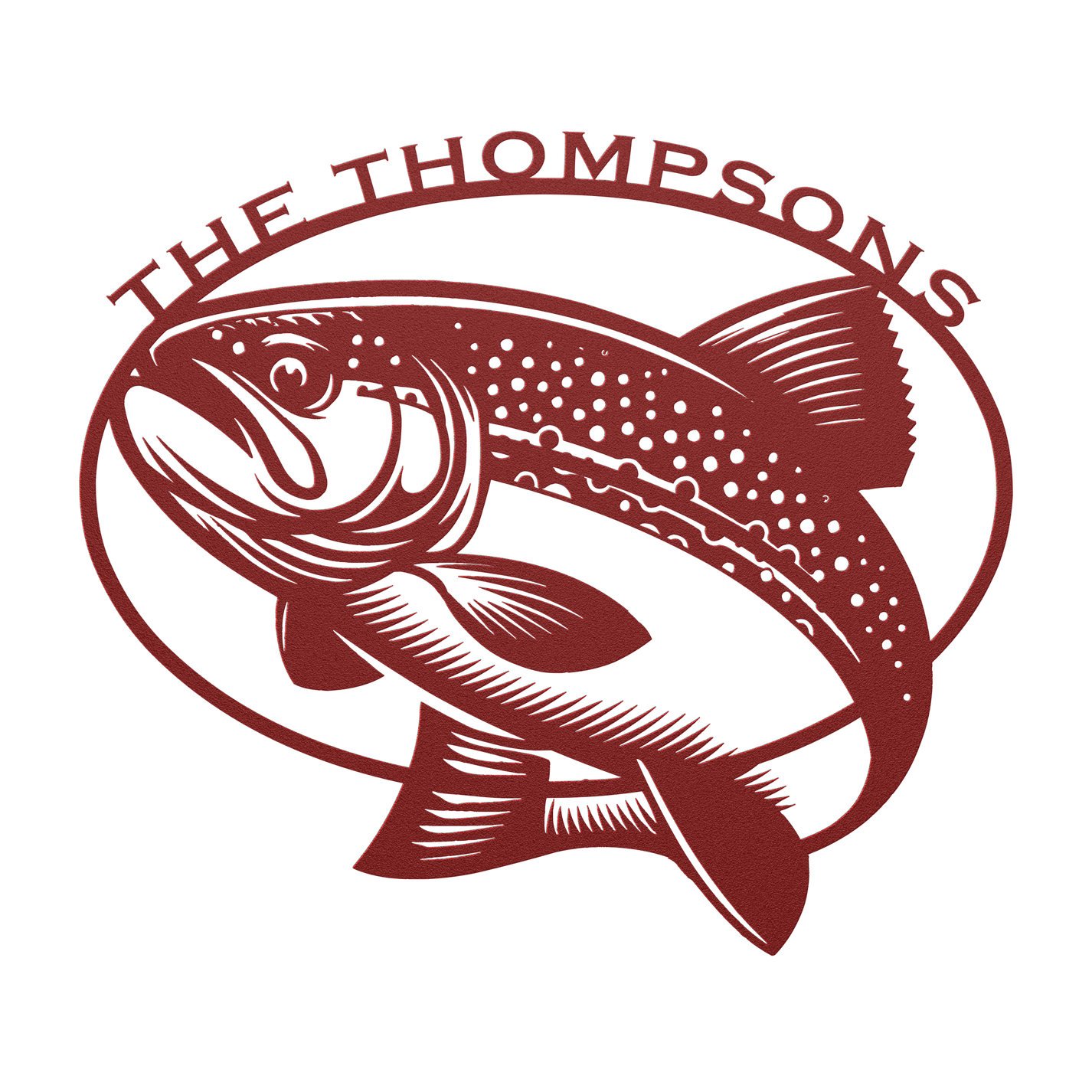 Trout Fish Sign - Custom Text | Durable Steel Decor – Metal Art Signs