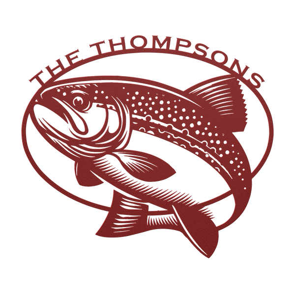 Trout Fish Sign - Custom Text | Durable Steel Decor – Metal Art Signs