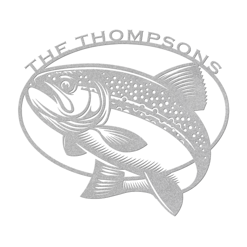Trout Fish Sign - Custom Text | Durable Steel Decor – Metal Art Signs