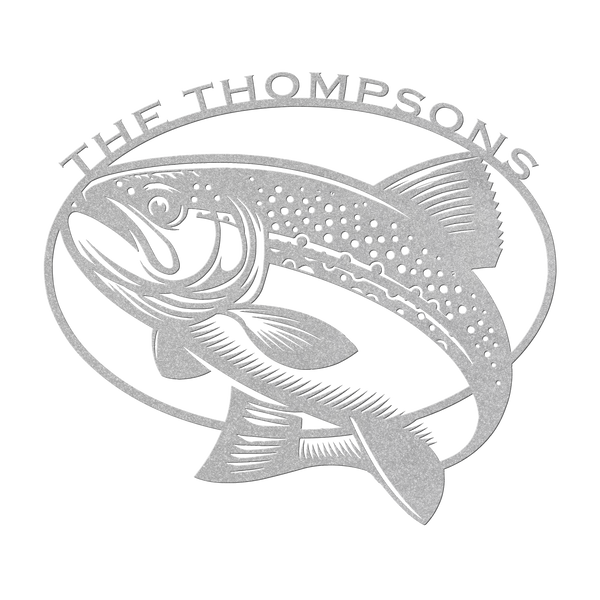 Trout Fish Sign - Custom Text | Durable Steel Decor – Metal Art Signs