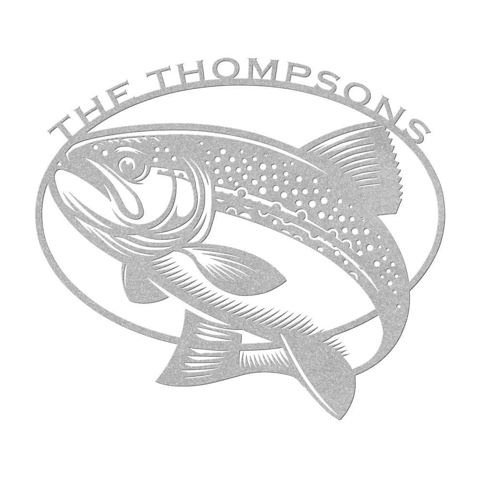 Trout Fish Sign - Custom Text | Durable Steel Decor – Metal Art Signs
