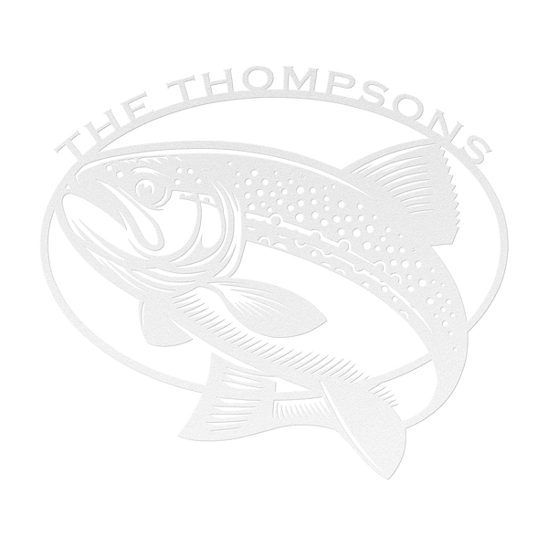 Trout Fish Sign - Custom Text | Durable Steel Decor – Metal Art Signs