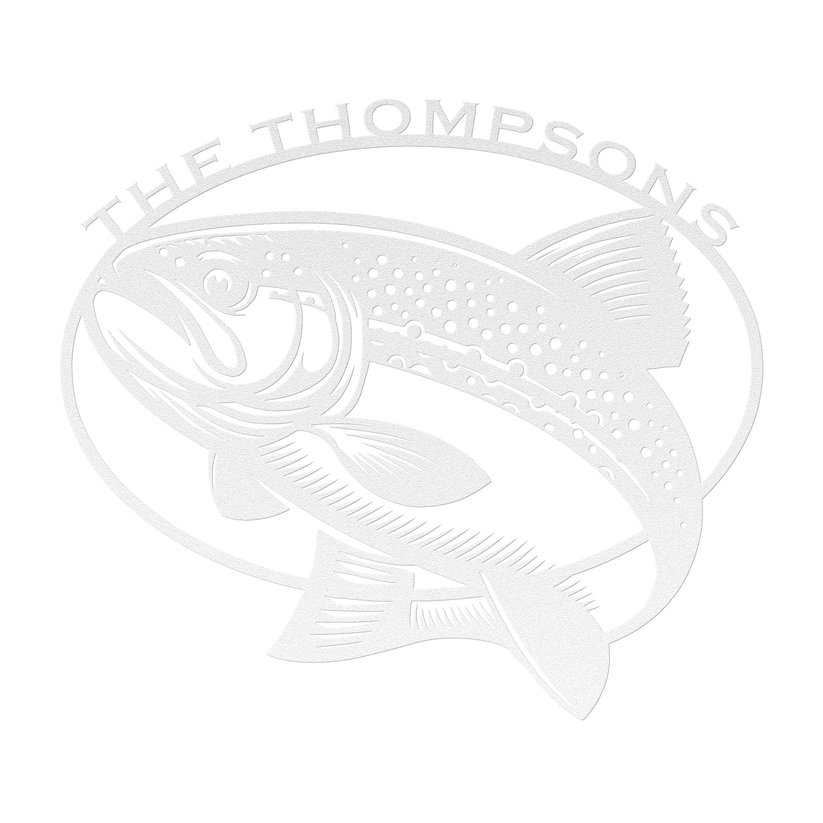 Trout Fish Sign - Custom Text | Durable Steel Decor – Metal Art Signs