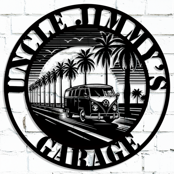 Custom VW Van Metal Sign - Personalized Decor | Beach Style – Metal Art ...