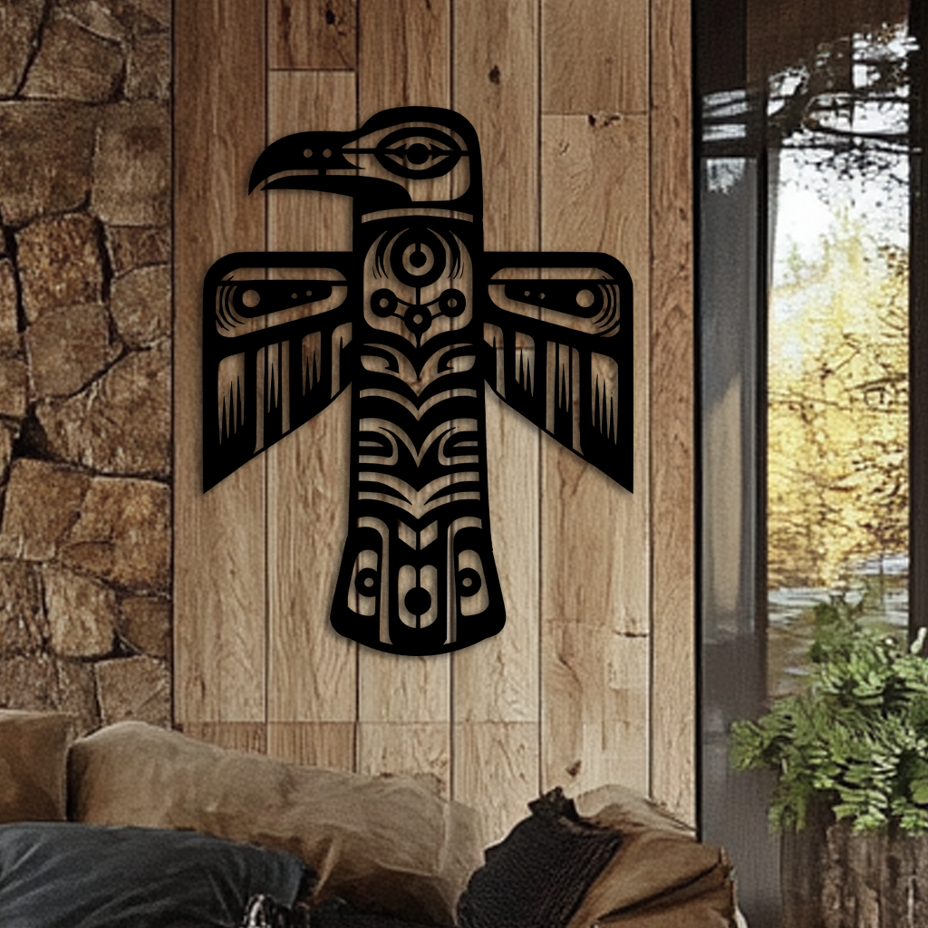 Tribal Raven Totem Sign - Native American Art | Durable Outdoor Decor ...